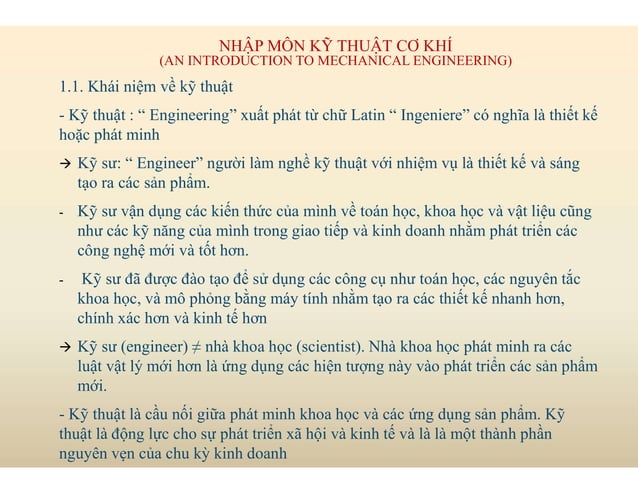 Nhapmon ky thuat co khi Dai hoc Bach khoa | PPT
