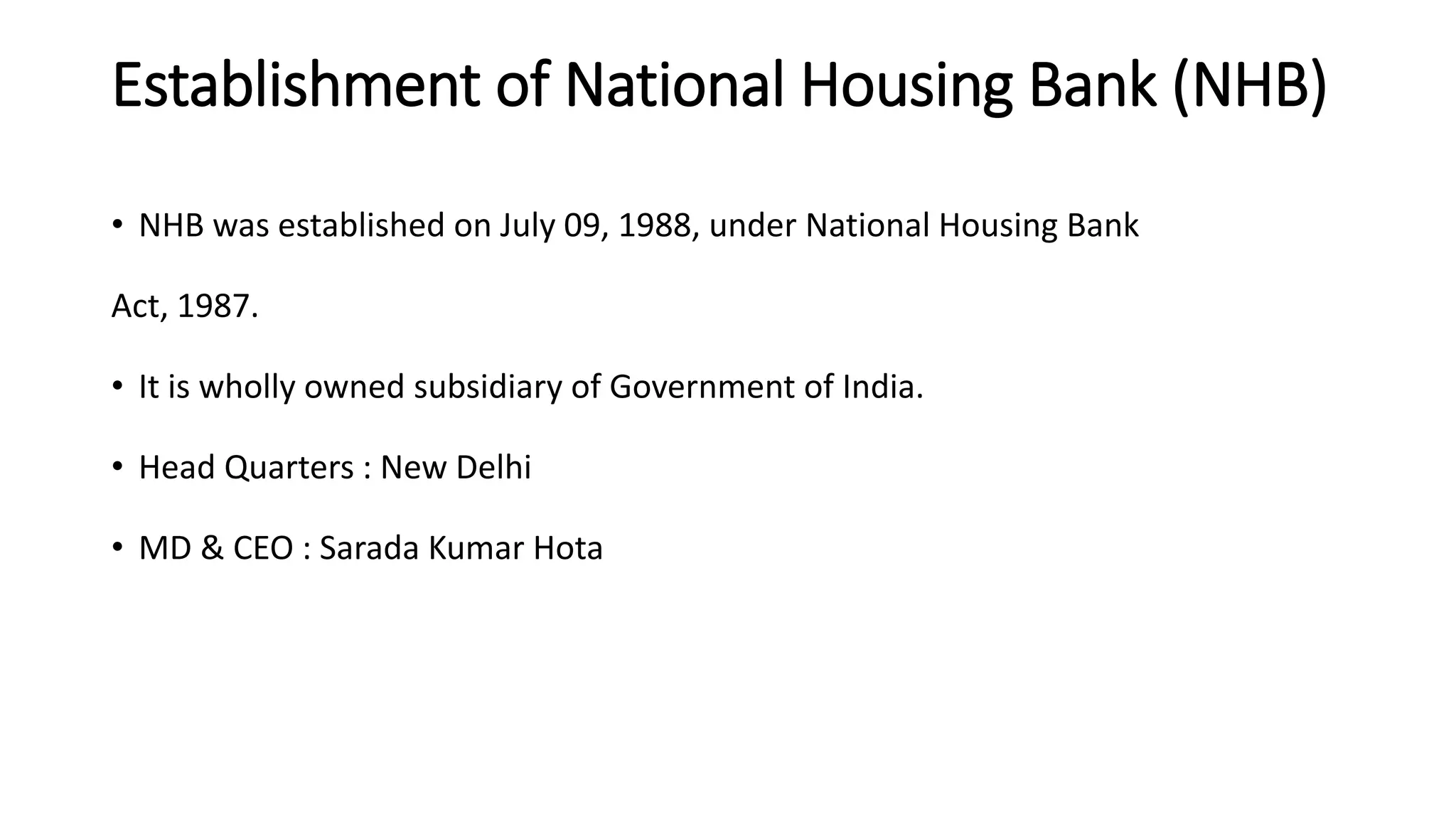 National Housing Bank | PPTX