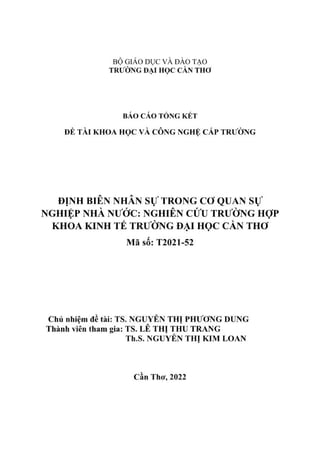 Định biên nhân sự trong cơ quan sự nghiệp nhà nước Nghiên cứu trường ...