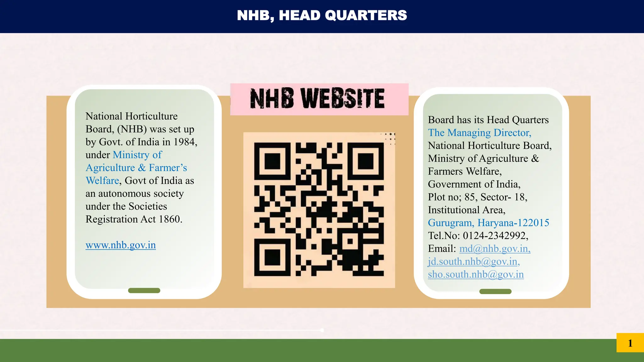 NHB PPT of horticulture schemes and data | PDF