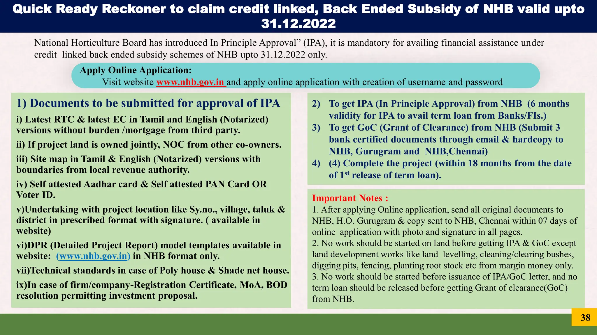 NHB PPT of horticulture schemes and data | PDF