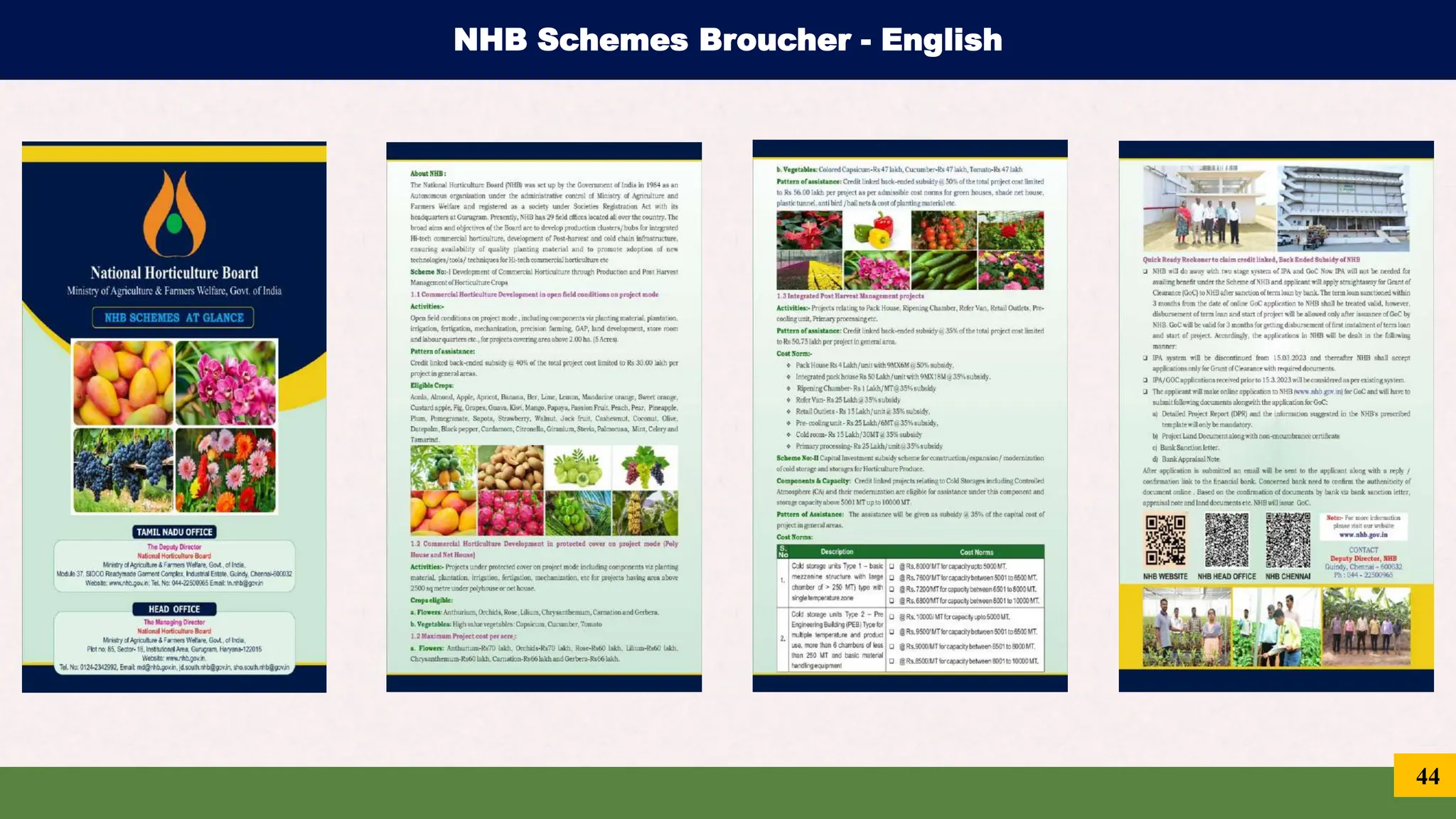 NHB PPT of horticulture schemes and data | PDF