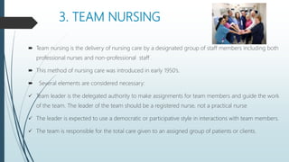 Patterns of nursing care delivery in india | PPTX