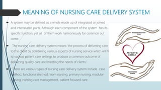 Patterns of nursing care delivery in india | PPTX