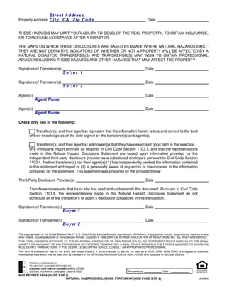Nhd natural hazard disclosure statement - 1004 | PDF | Geography | Science