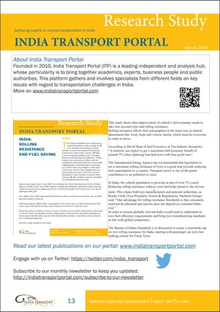 Nhdp get the fact - itp India - Highways | PDF