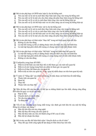 Đề thi trắc nghiệm httt kế toán | PDF