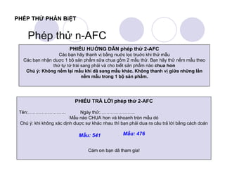 đánh giá cảm quan thực phẩm phép thử phân biệt | PDF