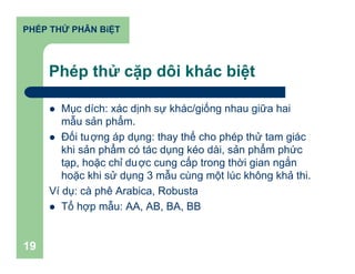 đánh giá cảm quan thực phẩm phép thử phân biệt | PDF