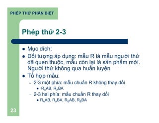 đánh giá cảm quan thực phẩm phép thử phân biệt | PDF