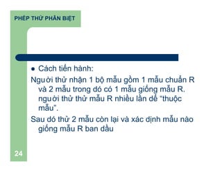đánh giá cảm quan thực phẩm phép thử phân biệt | PDF