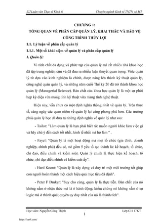 Đánh giá hiệu quả của mô hình quản lý khai thác và bảo vệ công trình thủy lợi trên địa bàn tỉnh ...