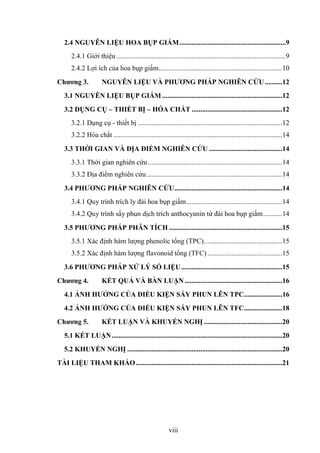 ảNh hưởng của điều kiện sấy phun lên hàm lượng phenolic và flavonoid ...