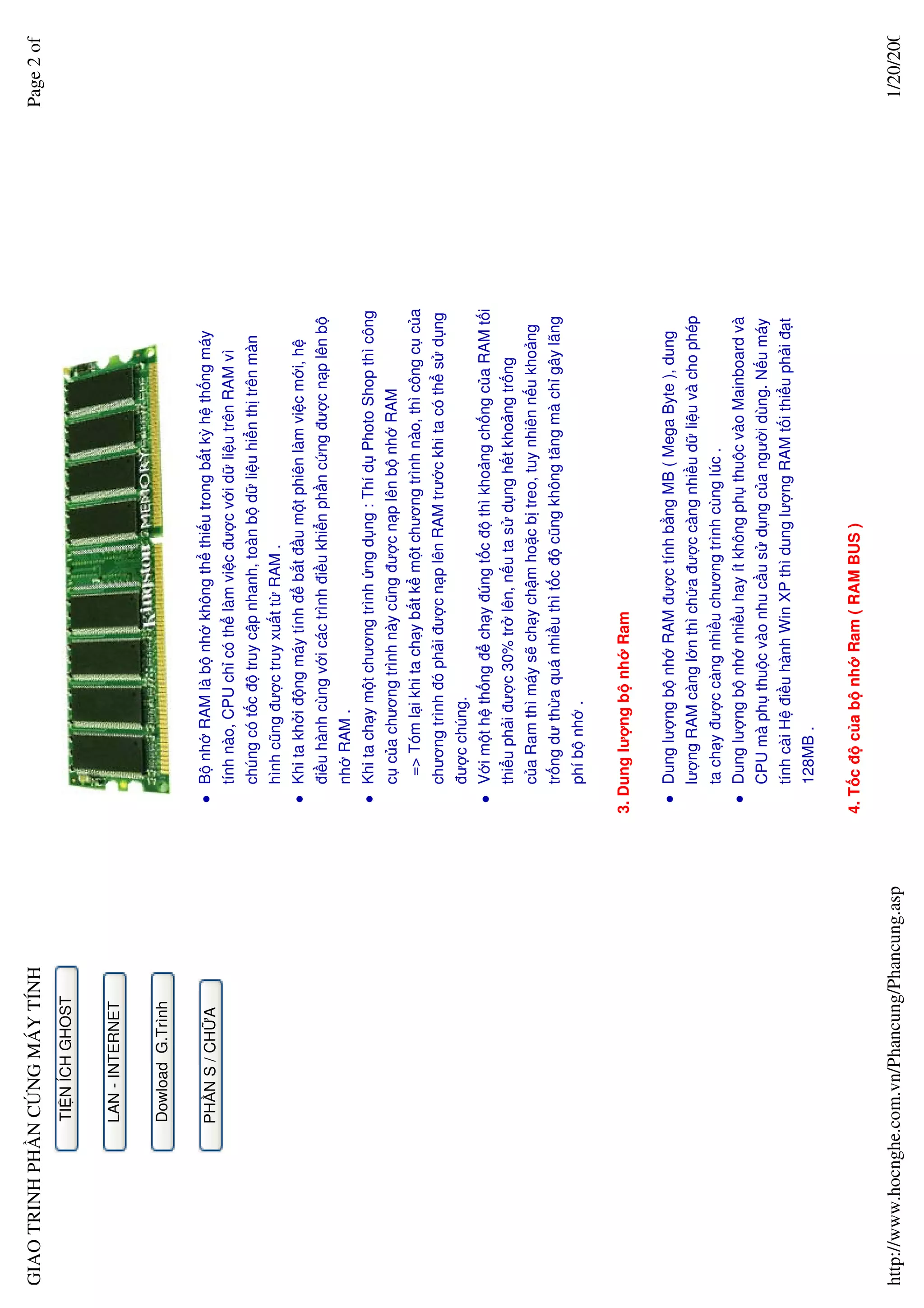 Nhiem vu cua bo nho ram | PDF