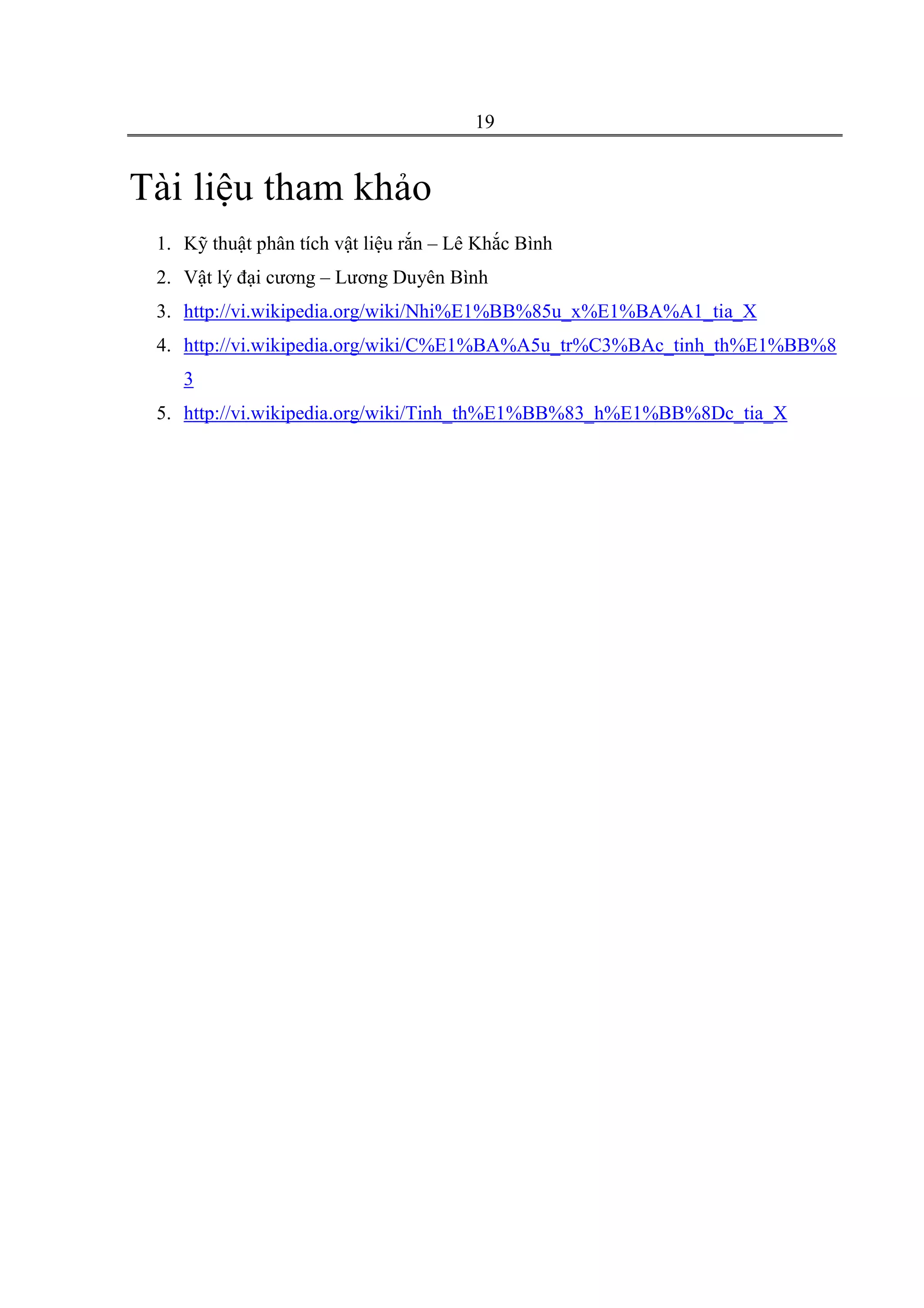 Nhiễu xạ tia X bởi các tinh thể | PDF