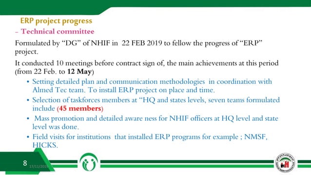 Nhif erp progress report | PPTX | Computer Software and Applications ...