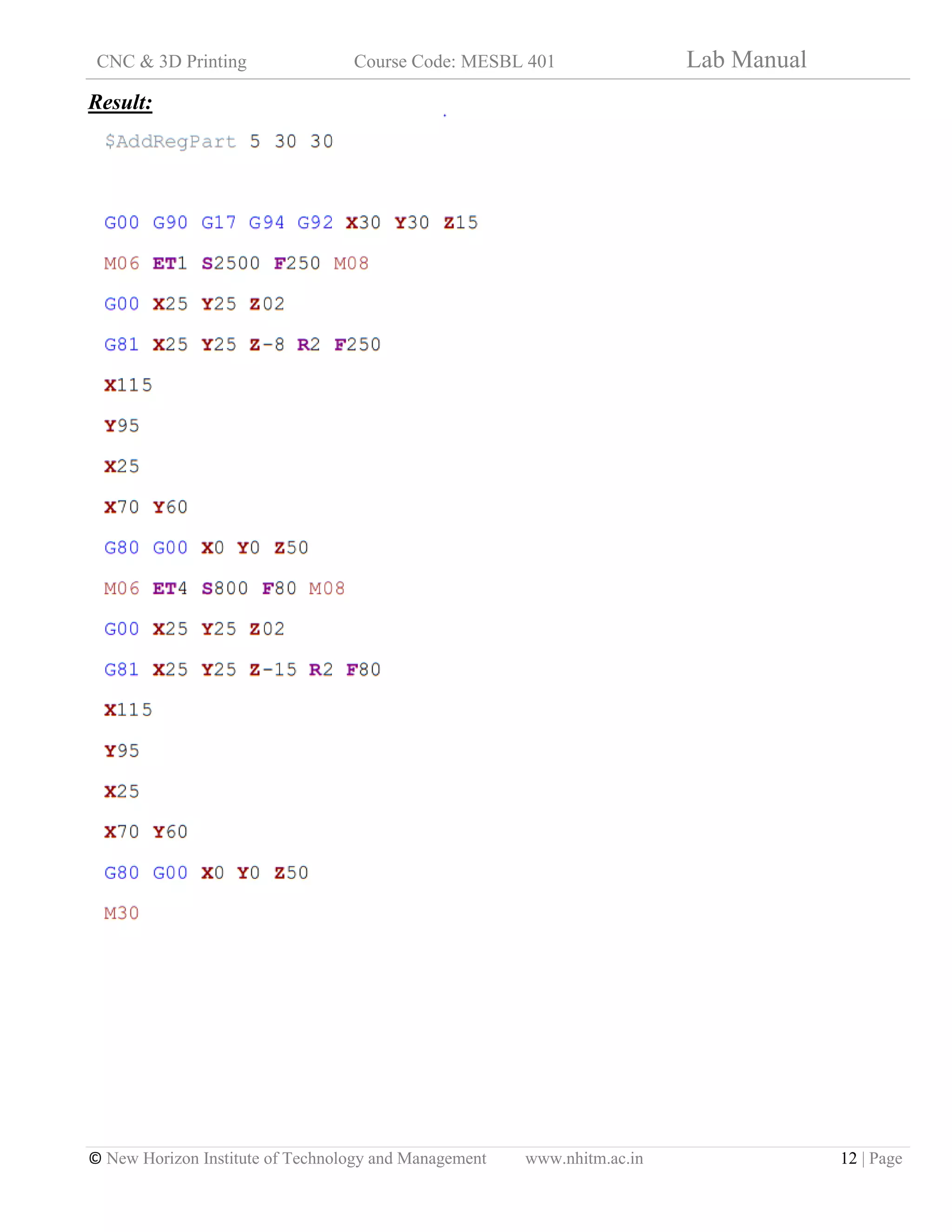 CNC & 3D Printing Lab Manual | PDF