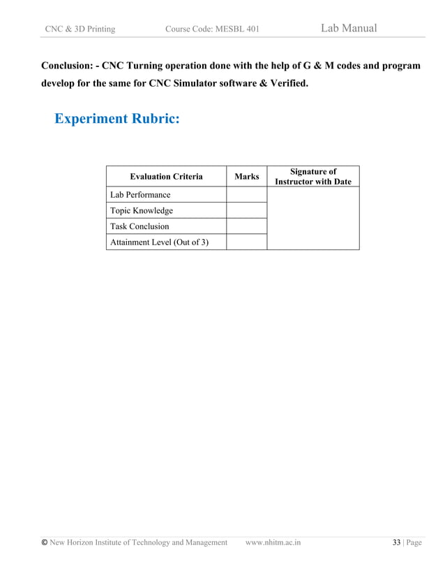 CNC & 3D Printing Lab Manual | PDF