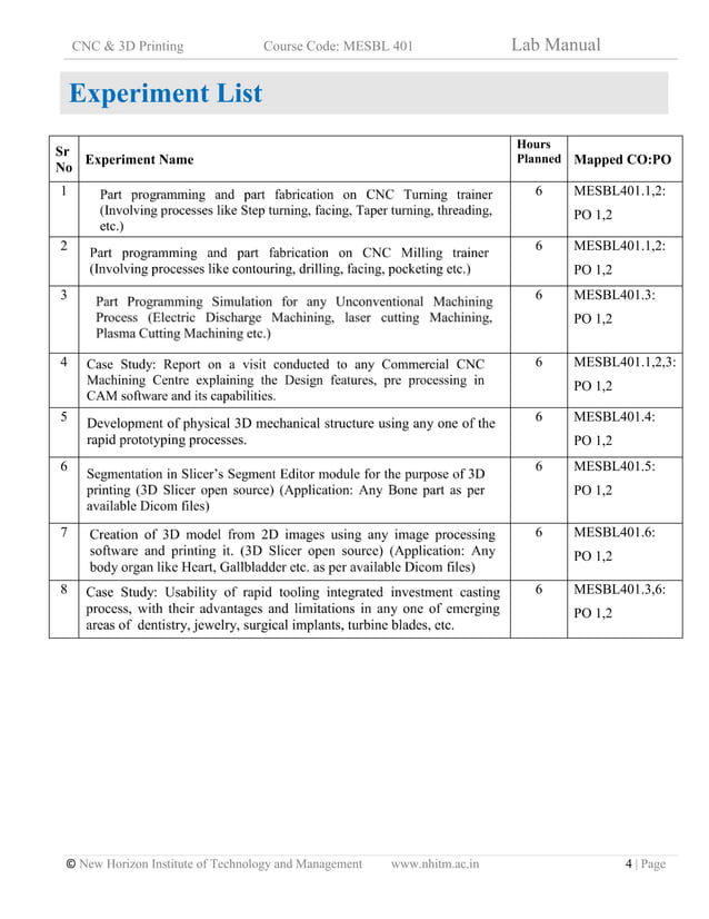 CNC & 3D Printing Lab Manual | PDF