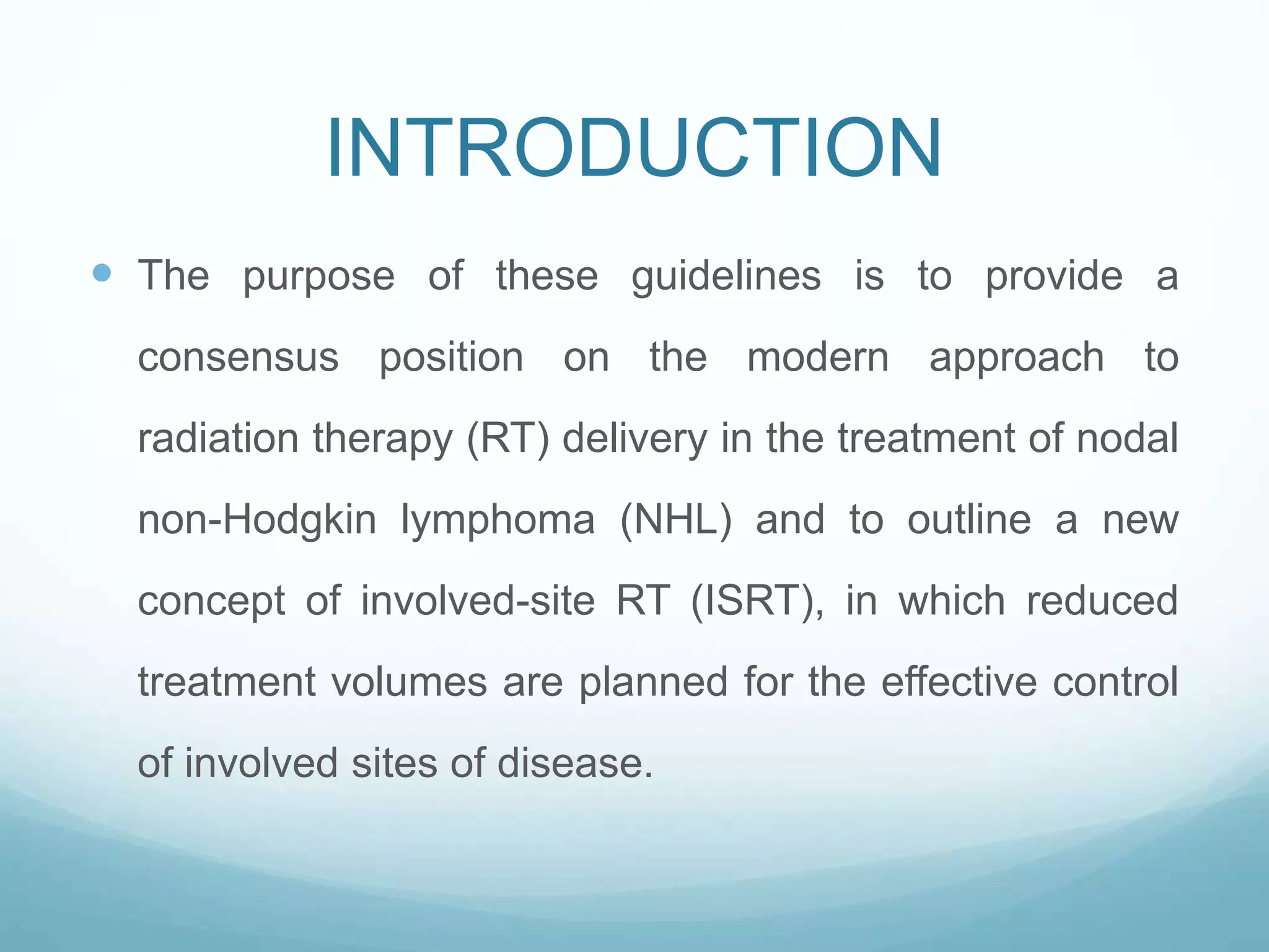 Radiotherapy contouring guideline for non-hodgkin lymphoma | PPTX