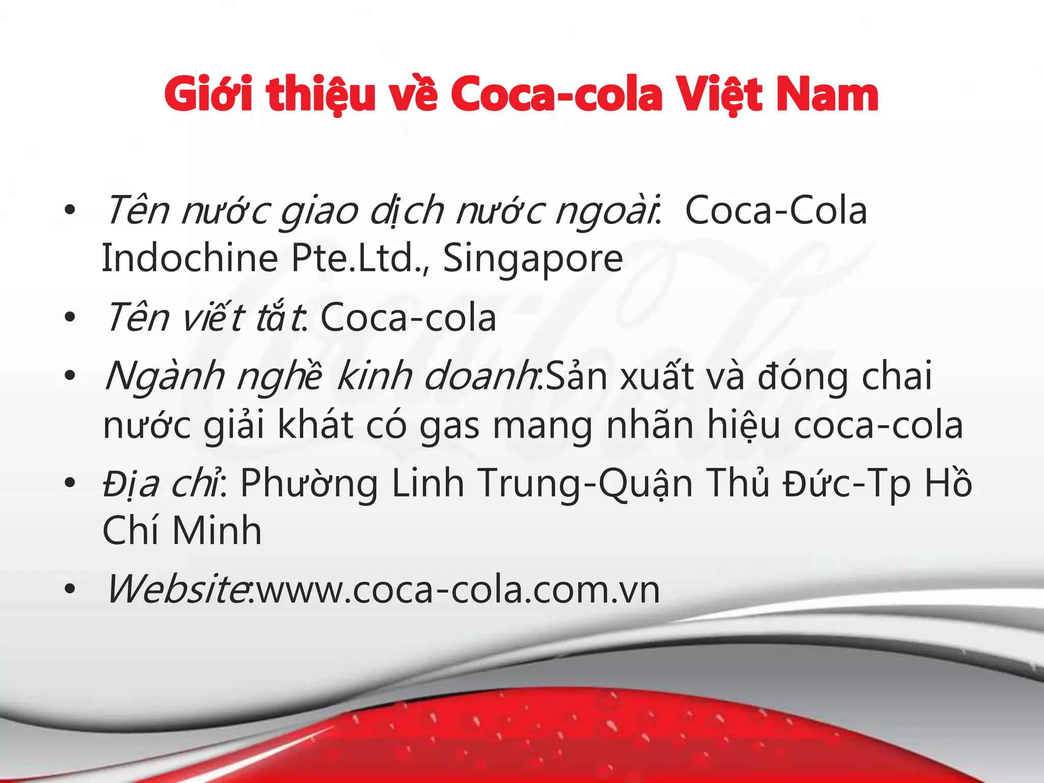 phân tích chiến lược cạnh tranh sản phẩm của công ty cocacola nhằm cung ...