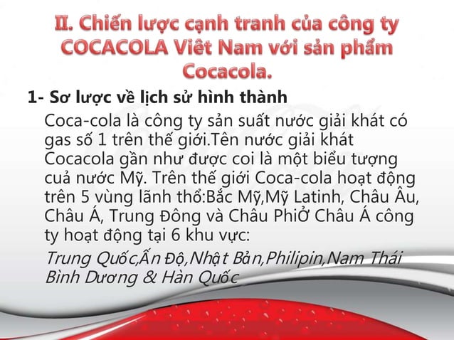 phân tích chiến lược cạnh tranh sản phẩm của công ty cocacola nhằm cung ứng giá trị trong tương ...