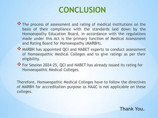 naac requirement in homoeopathy colleges | PPTX