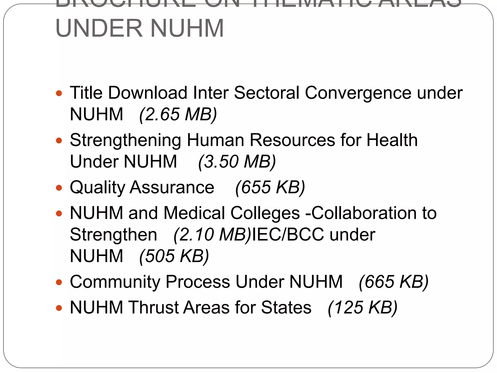 National health mission (NHM) | PPTX