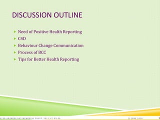 Positive and Development Reporting on Health | PPT
