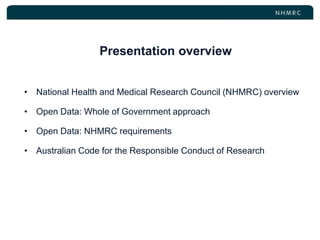 NHMRC and data sharing | PPT