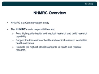 NHMRC and data sharing | PPT