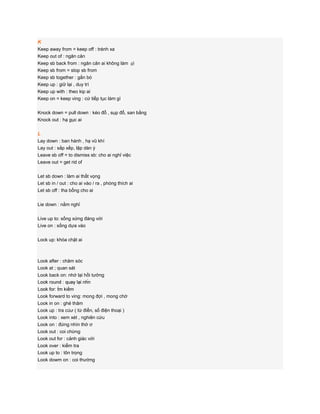 Những cụm động từ thường gặp trong tiếng anh | DOCX