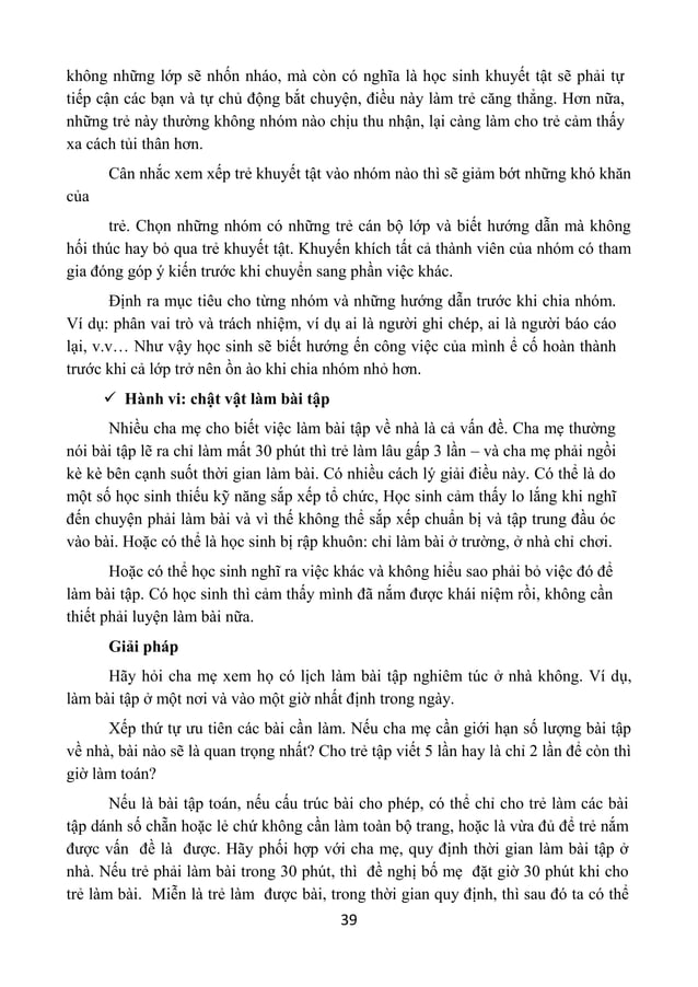Những kỹ năng đặc thù trong giáo dục hòa nhập trẻ khuyết tật | PDF