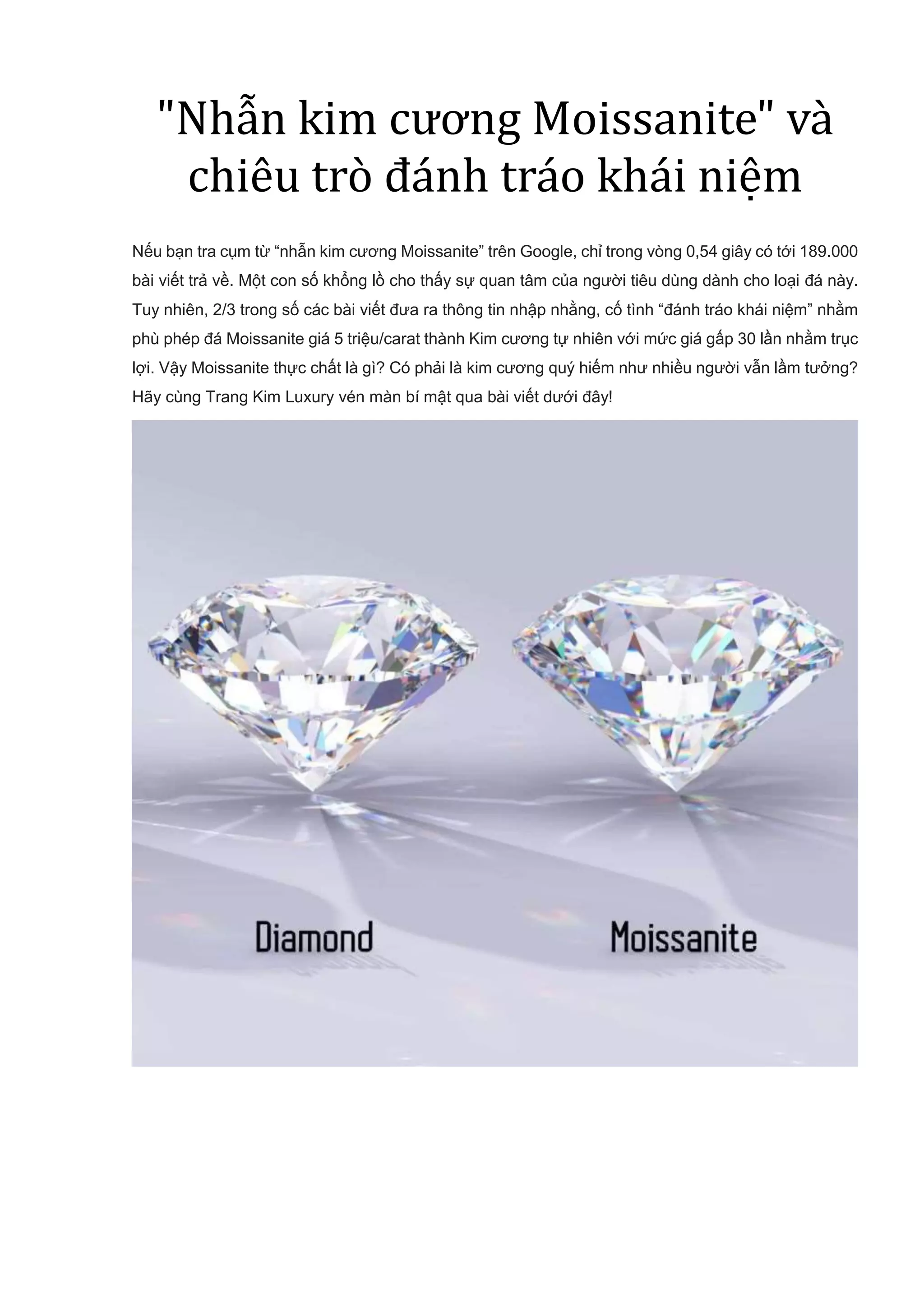 Nhẫn kim cương Moissanite | PDF