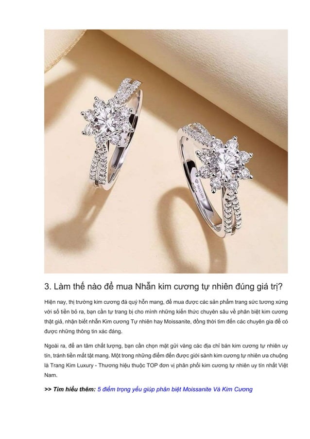 Nhẫn kim cương Moissanite | PDF