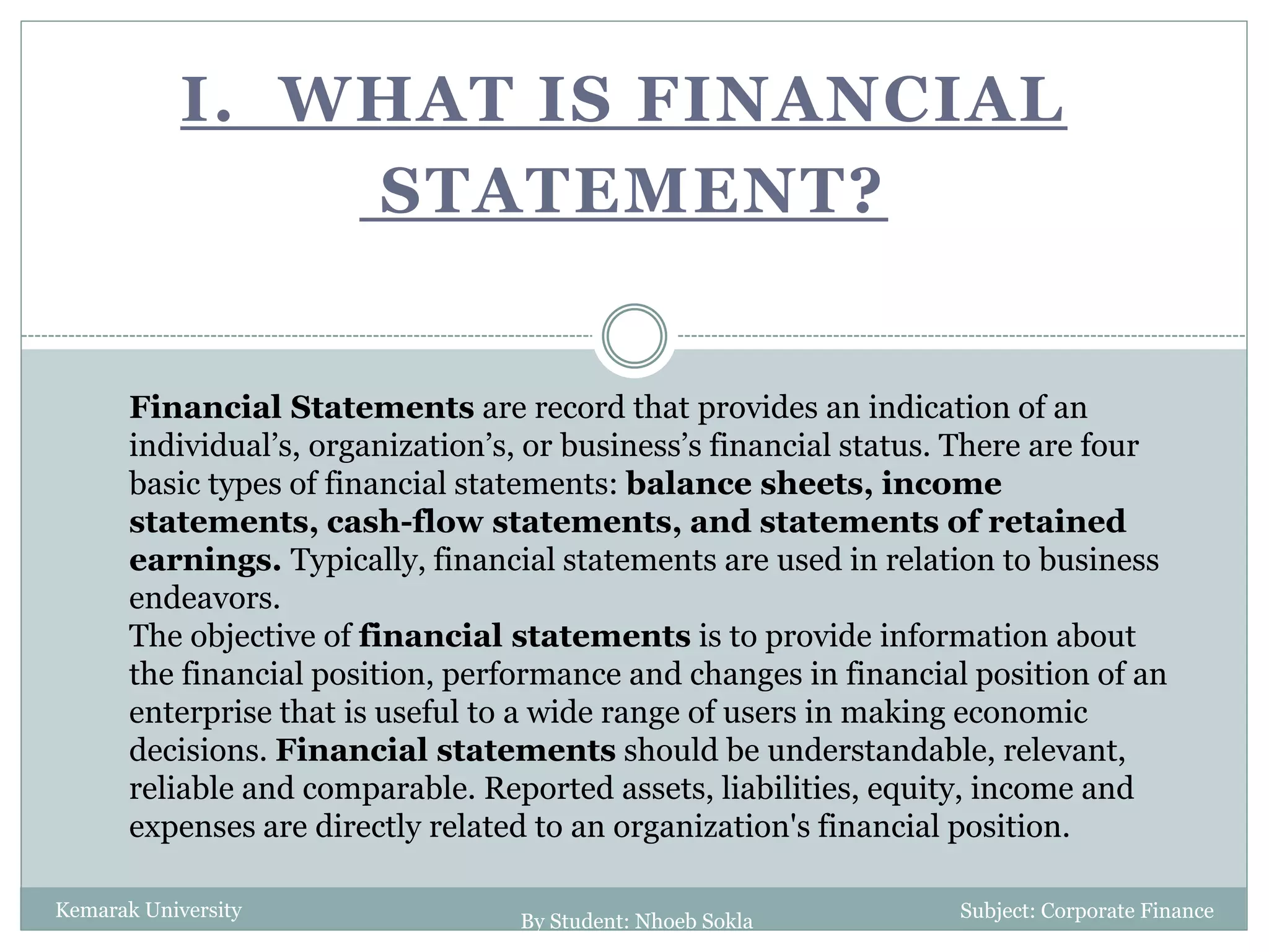 Nhoeb sokla presentation slide 2010( what is financial statement) | PPT
