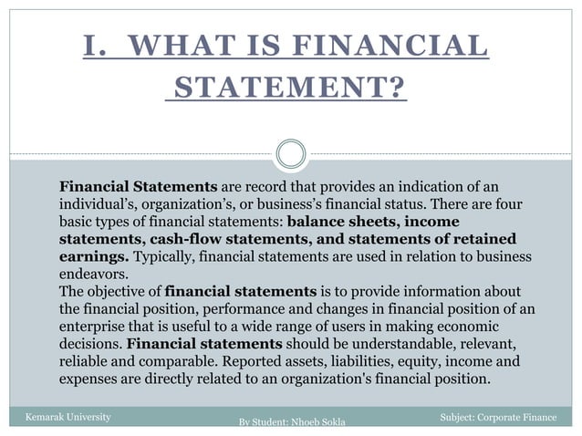 Nhoeb sokla presentation slide 2010( what is financial statement) | PPT