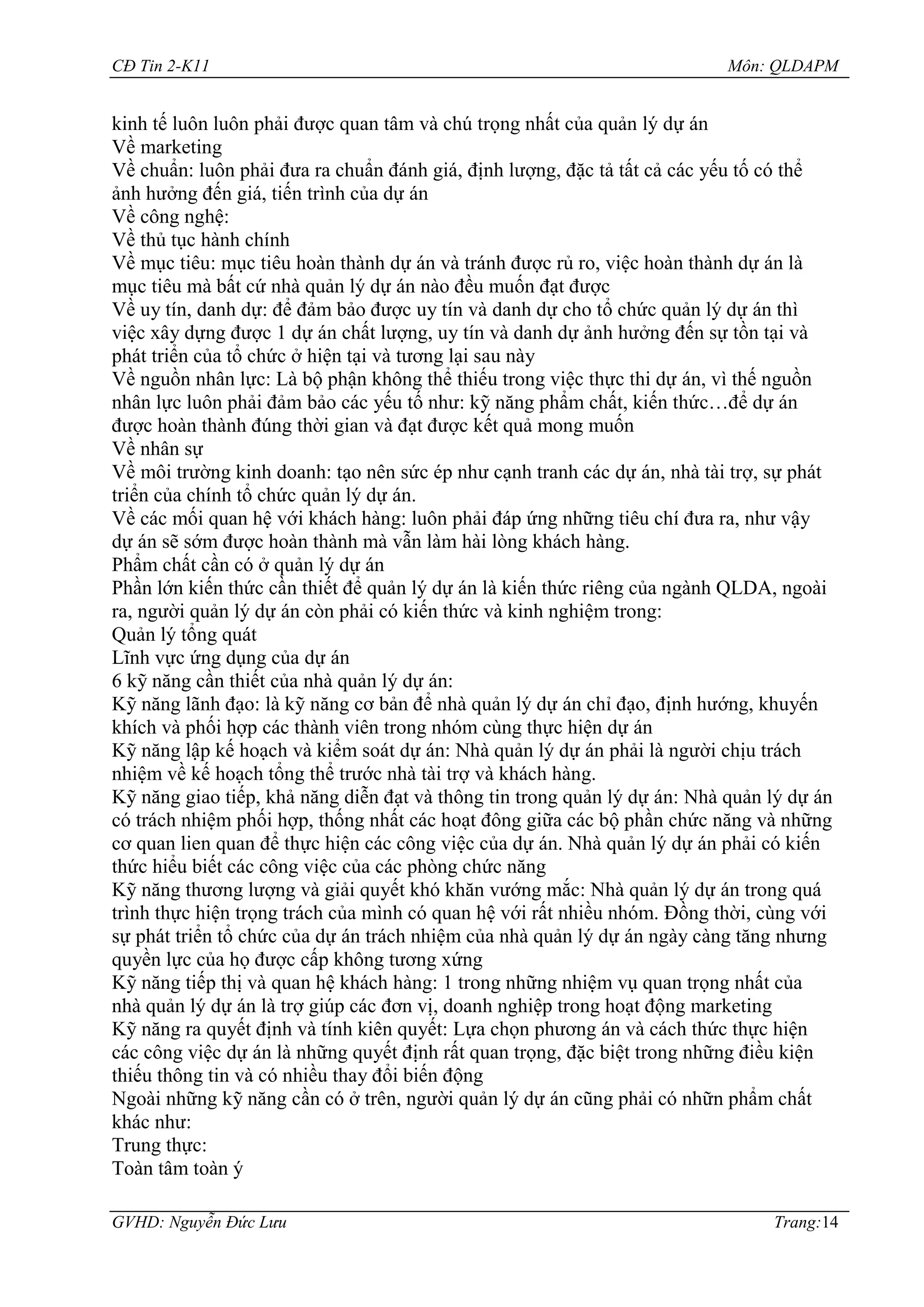 Nhom1 quan ly du an phan mem | PDF