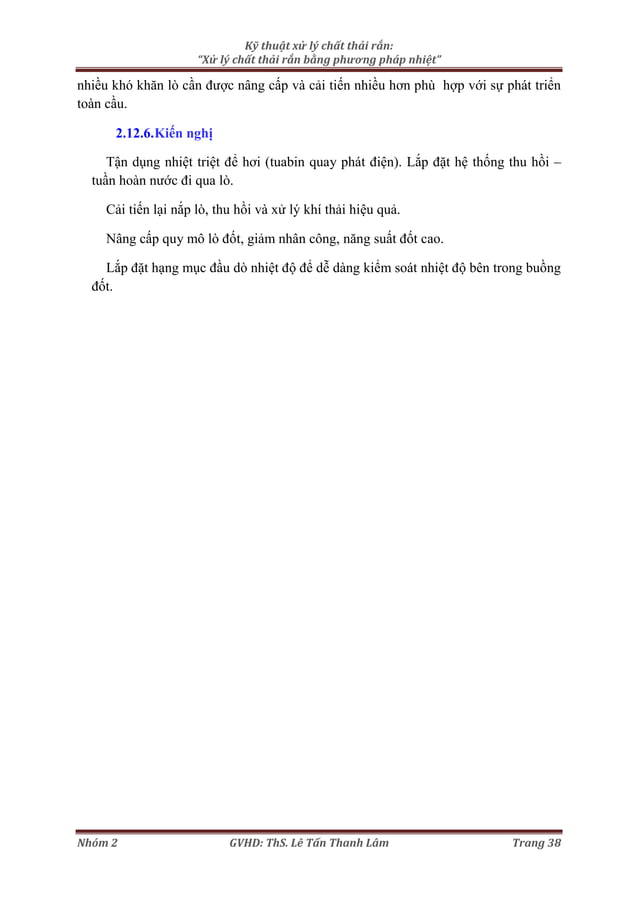 Đề tài: Xử lý chất thải rắn bằng phương pháp nhiệt, HAY | PDF