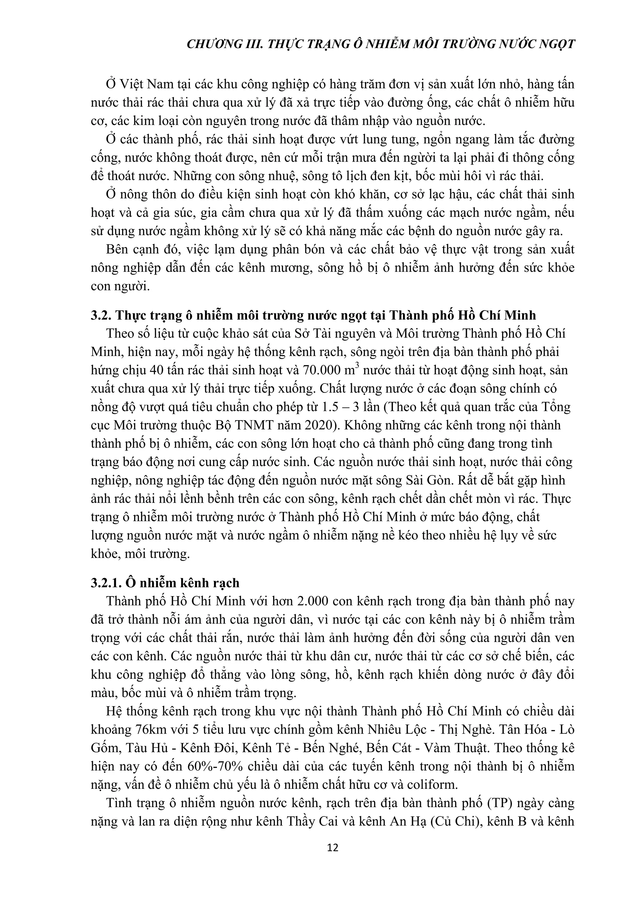 O nhiem moi truong nuoc ngot Thanh pho Ho Chi Minh | PDF