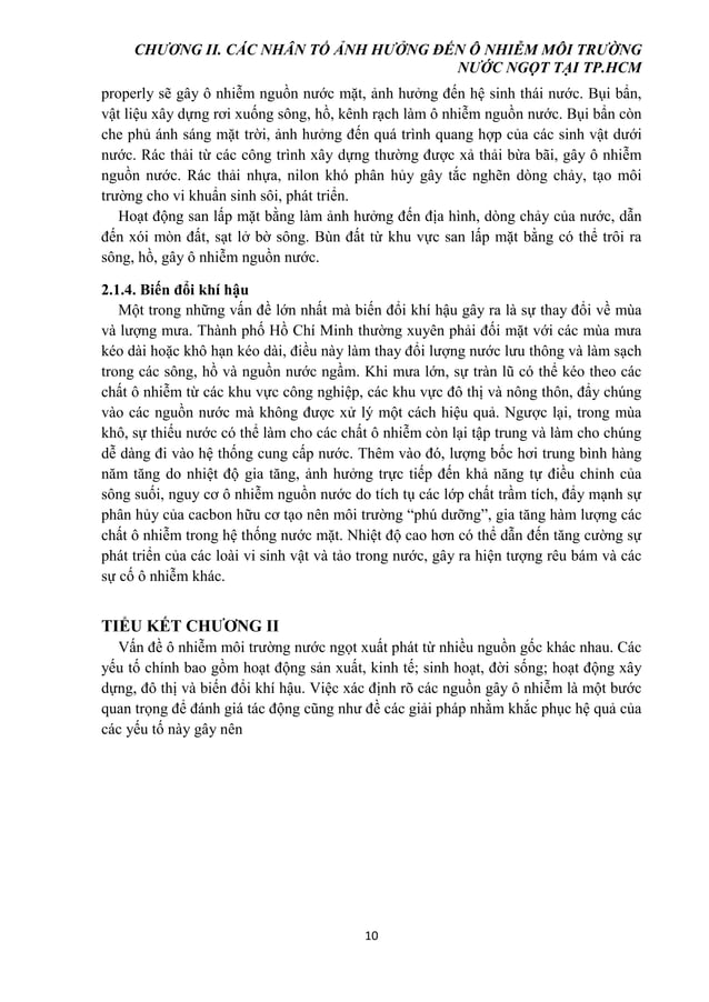 O nhiem moi truong nuoc ngot Thanh pho Ho Chi Minh | PDF