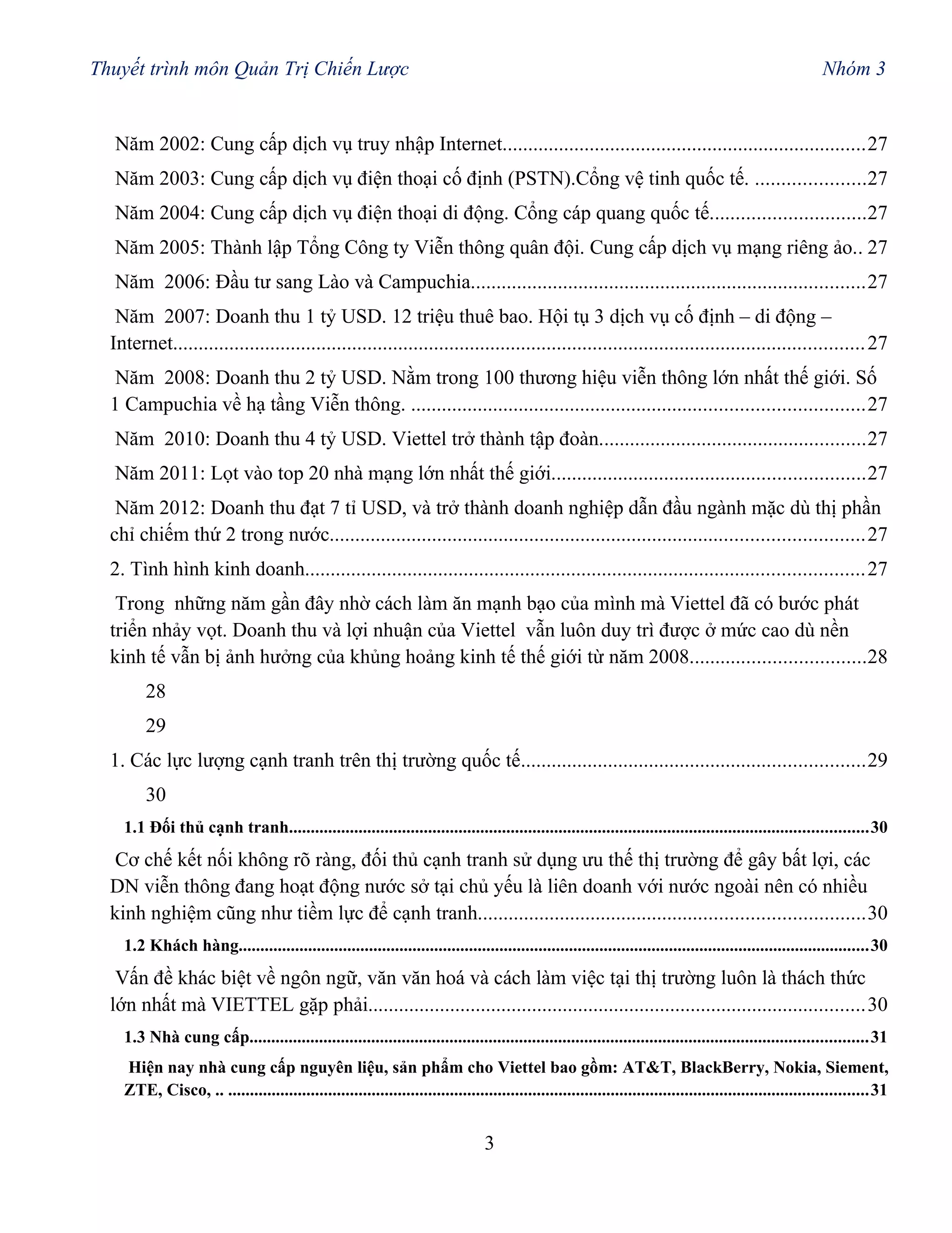 PHÂN TÍCH CHIẾN LƯỢC KINH DOANH QUỐC TẾ CỦA TẬP ĐOÀN VIETTEL | DOC
