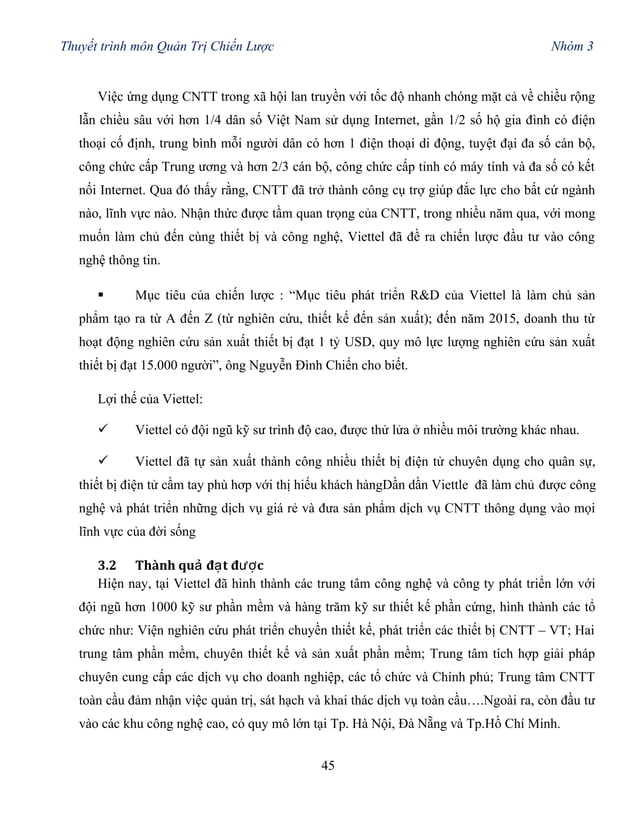 PHÂN TÍCH CHIẾN LƯỢC KINH DOANH QUỐC TẾ CỦA TẬP ĐOÀN VIETTEL | DOC