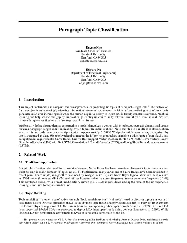 NLP Project: Paragraph Topic Classification | PDF