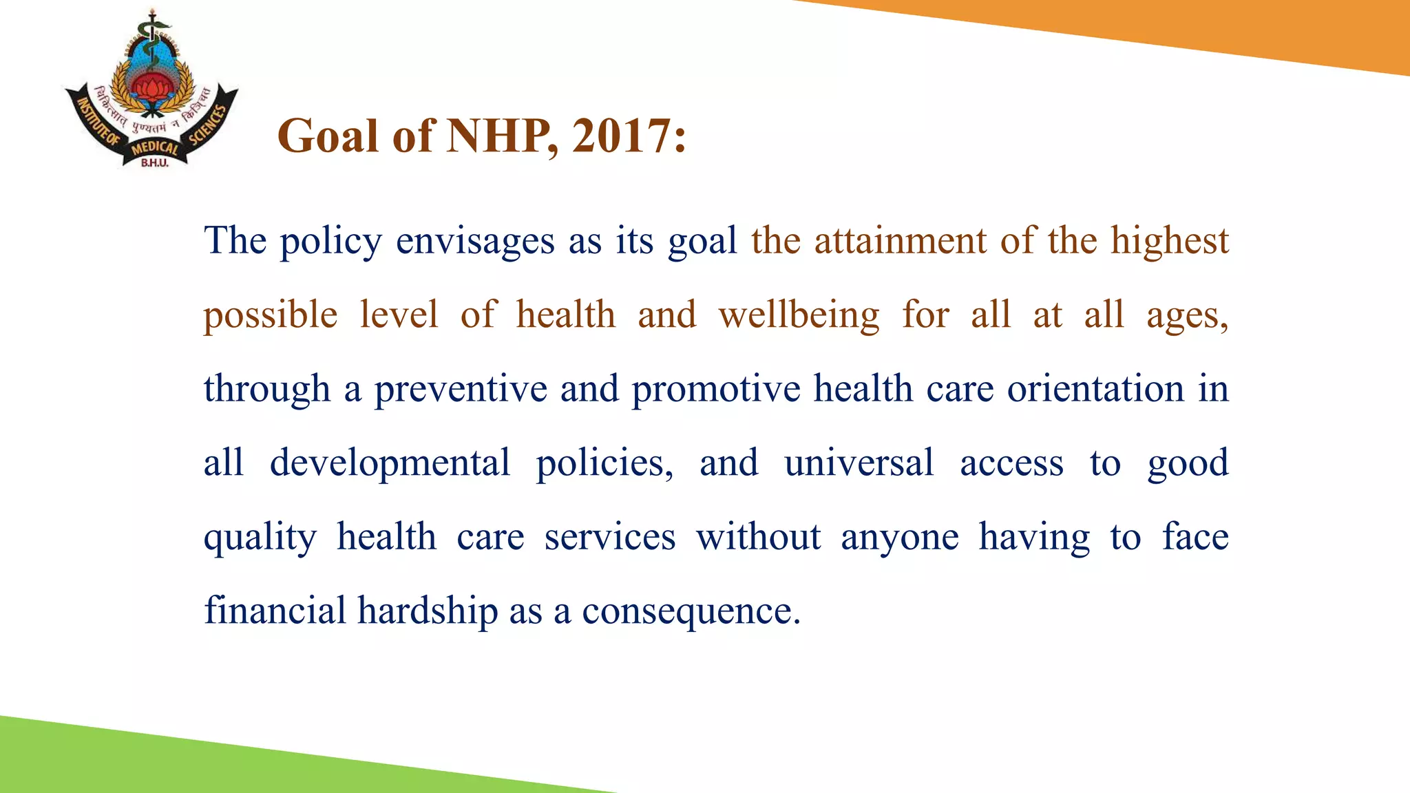 National Health Policy 2017 and its historic perspective | PPTX