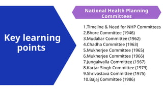 National Health Planning Committees of India | PPTX