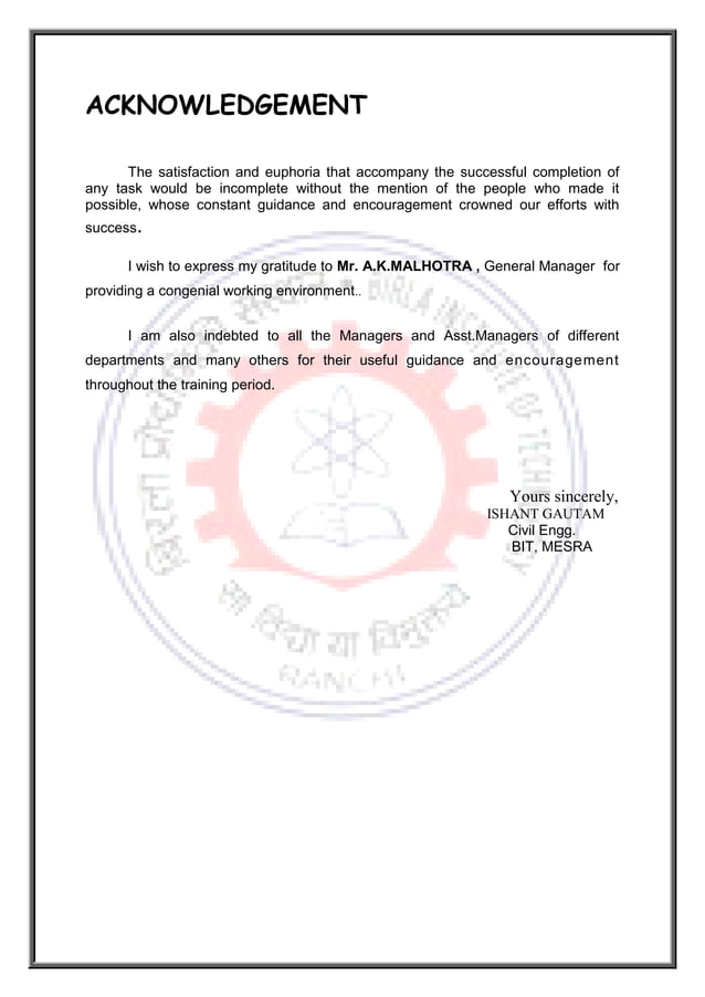 Nhpc training report civil engineerimg_bit_mesra_ISHANT GAUTAM | PDF ...