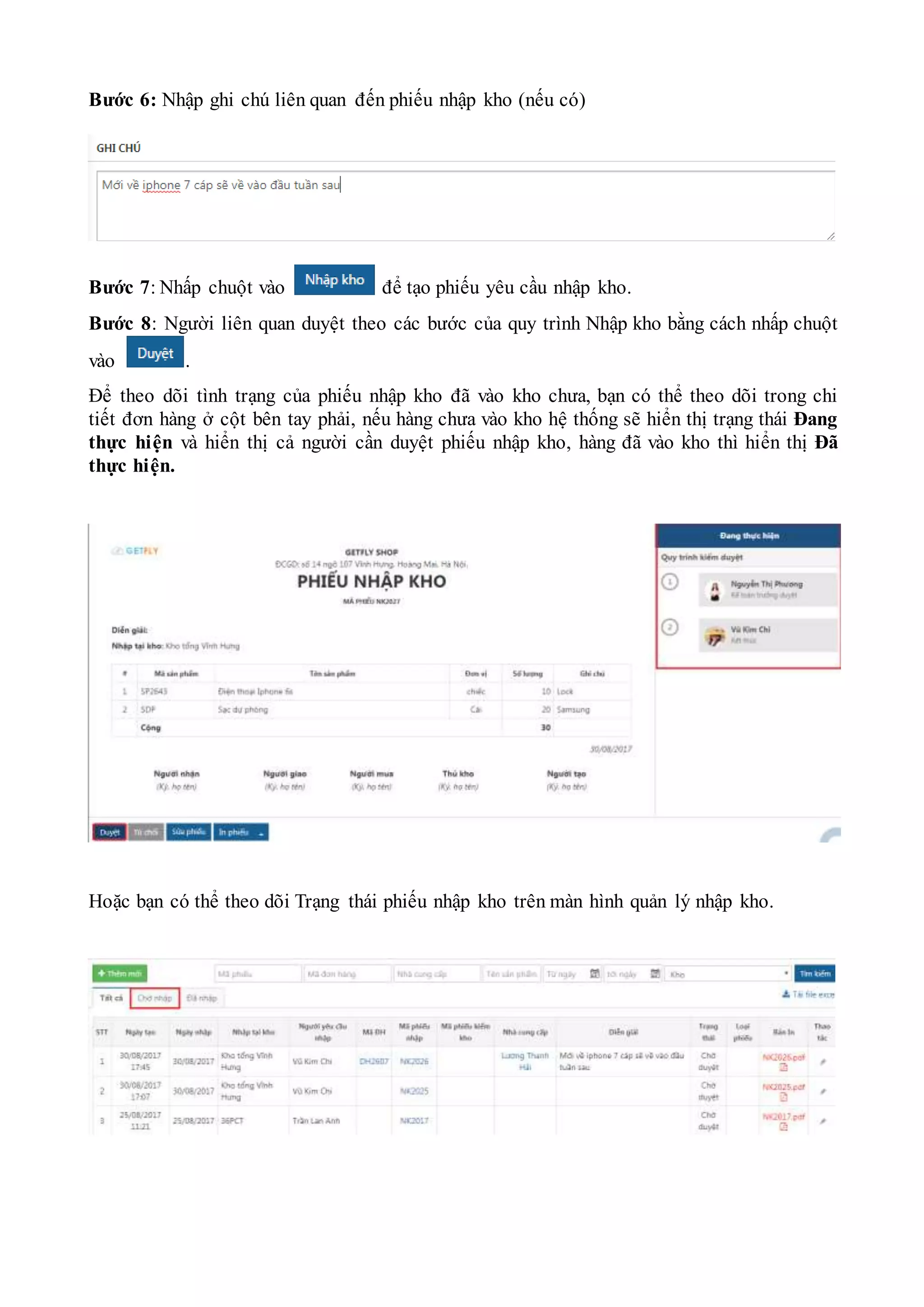 Nhập kho với GetFly CRM | DOCX