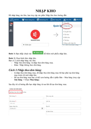Nhập kho với GetFly CRM | DOCX