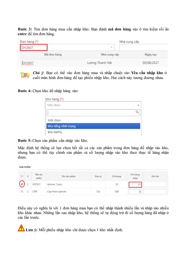 Nhập kho với GetFly CRM | DOCX